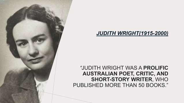 Request to a year by Judith Wright - analysis | PPT