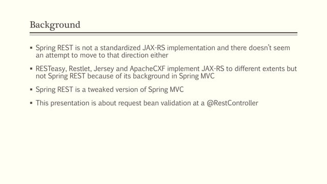 Spring REST Request Validation | PPT