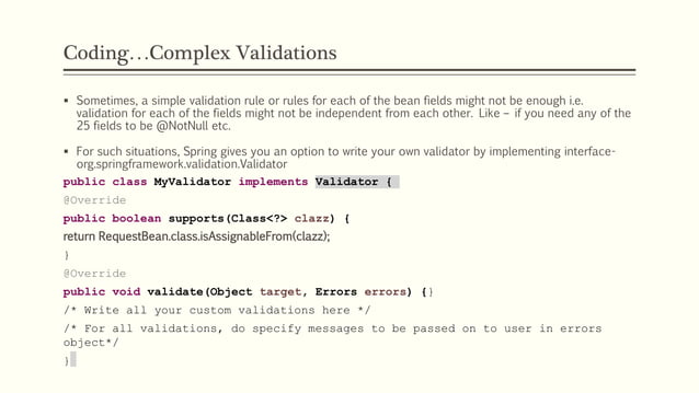 Spring REST Request Validation | PPT