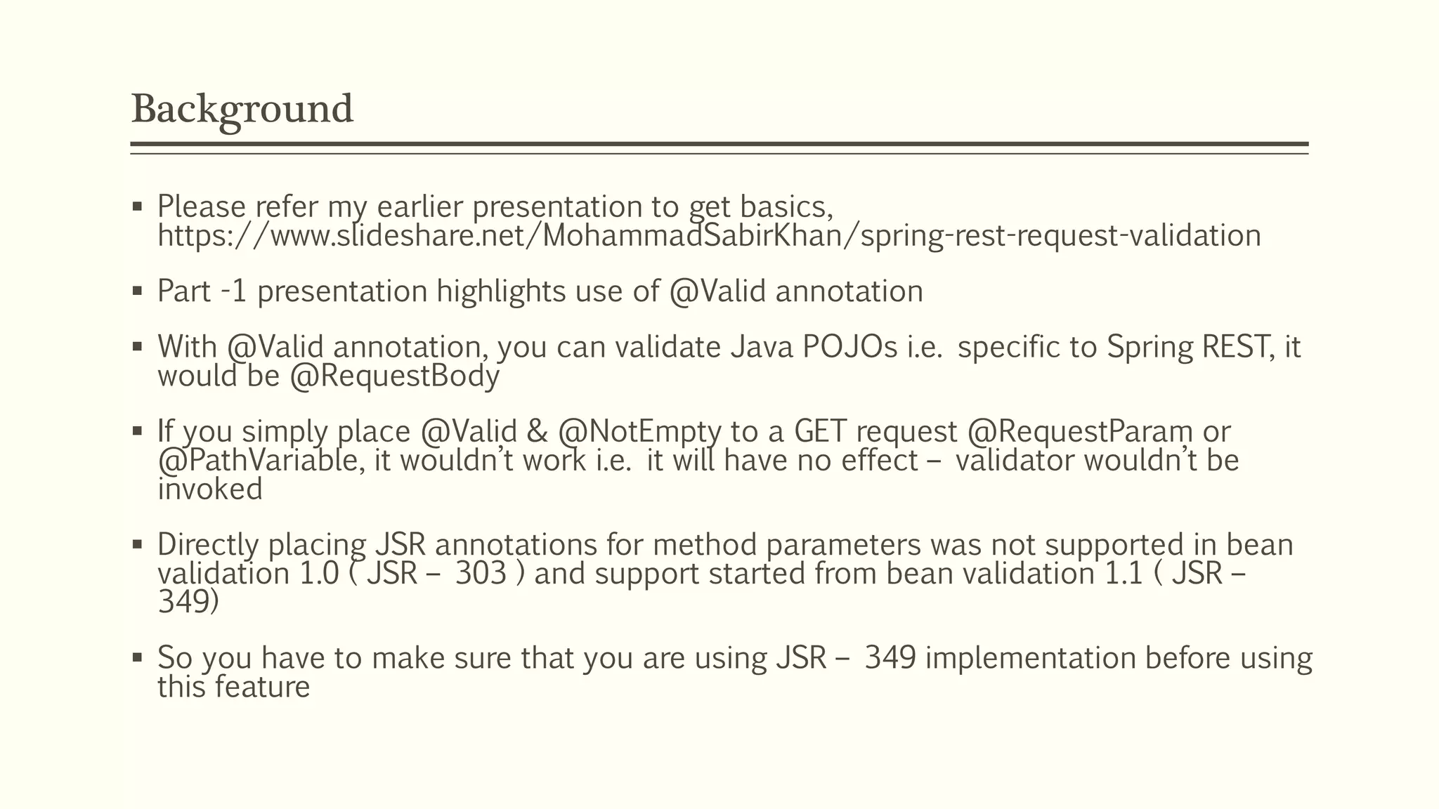 Request Validation In Spring Rest-Part2 | PPT