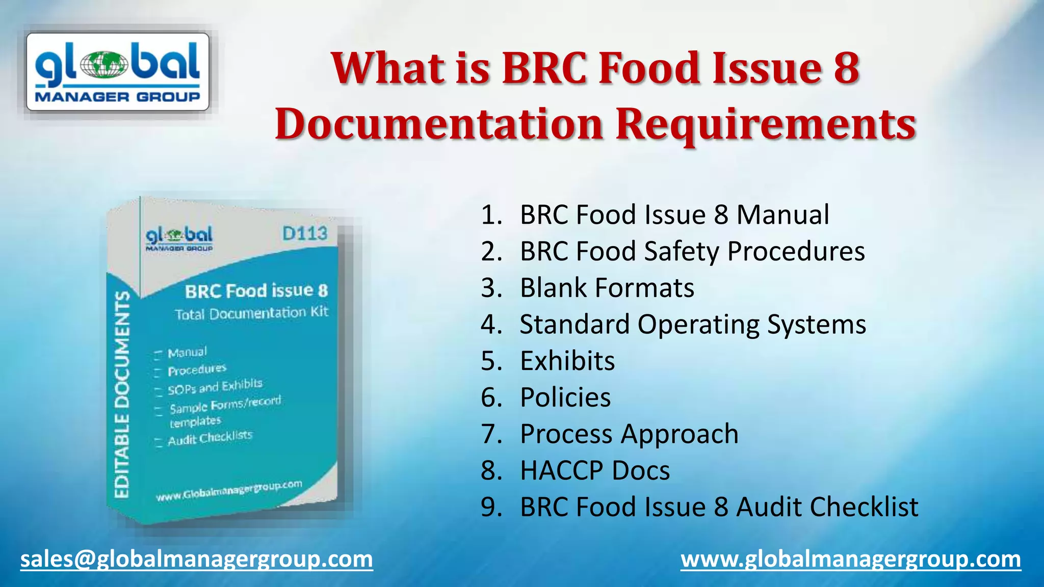Guidance on BRC food issue 8 documentation requirements | PPT