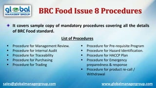 Guidance on BRC food issue 8 documentation requirements | PPT
