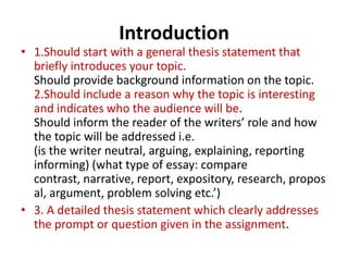 Required components of academic essays slideshow | PPSX