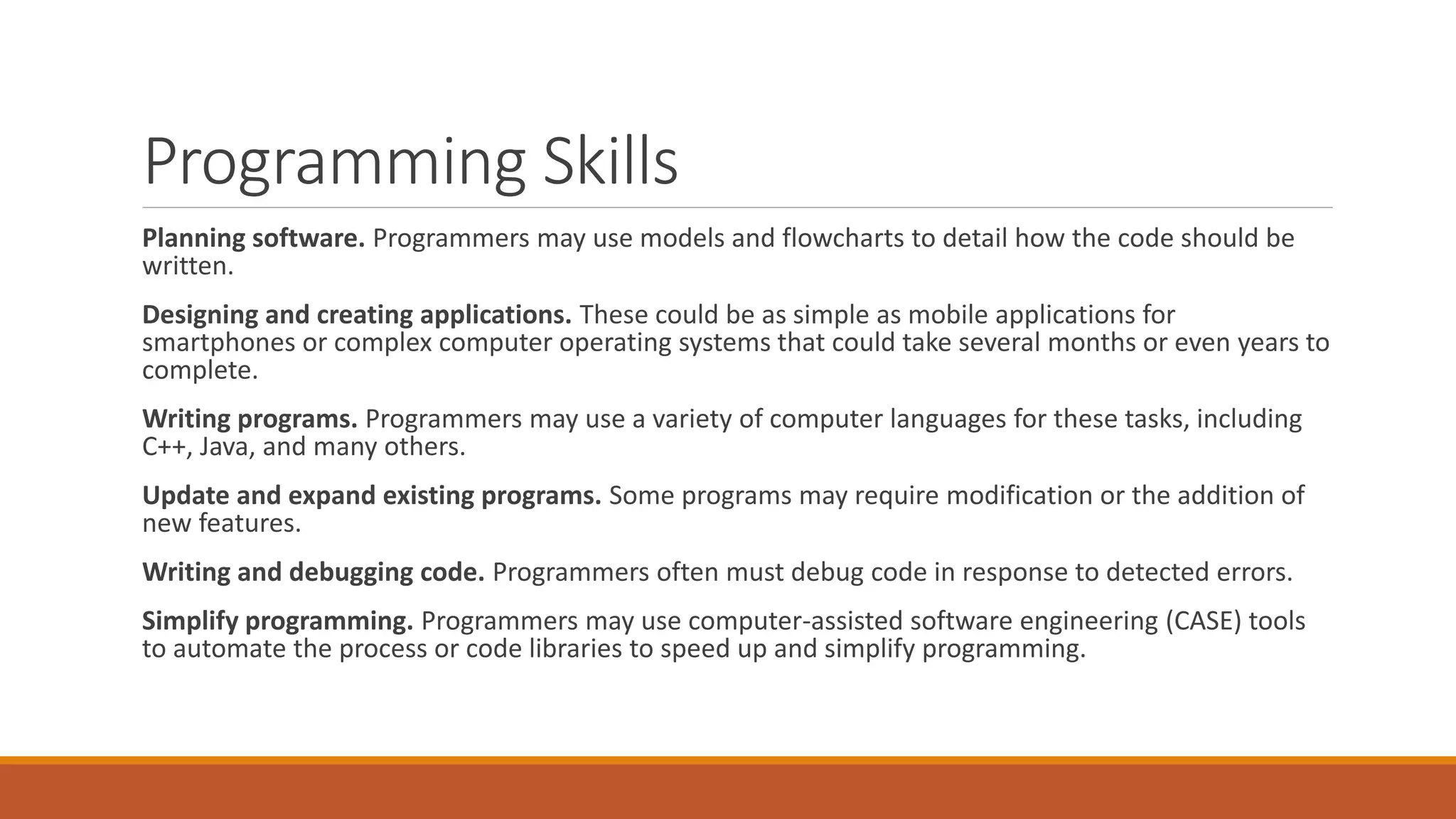 Required computer skills program devlopment | PPT