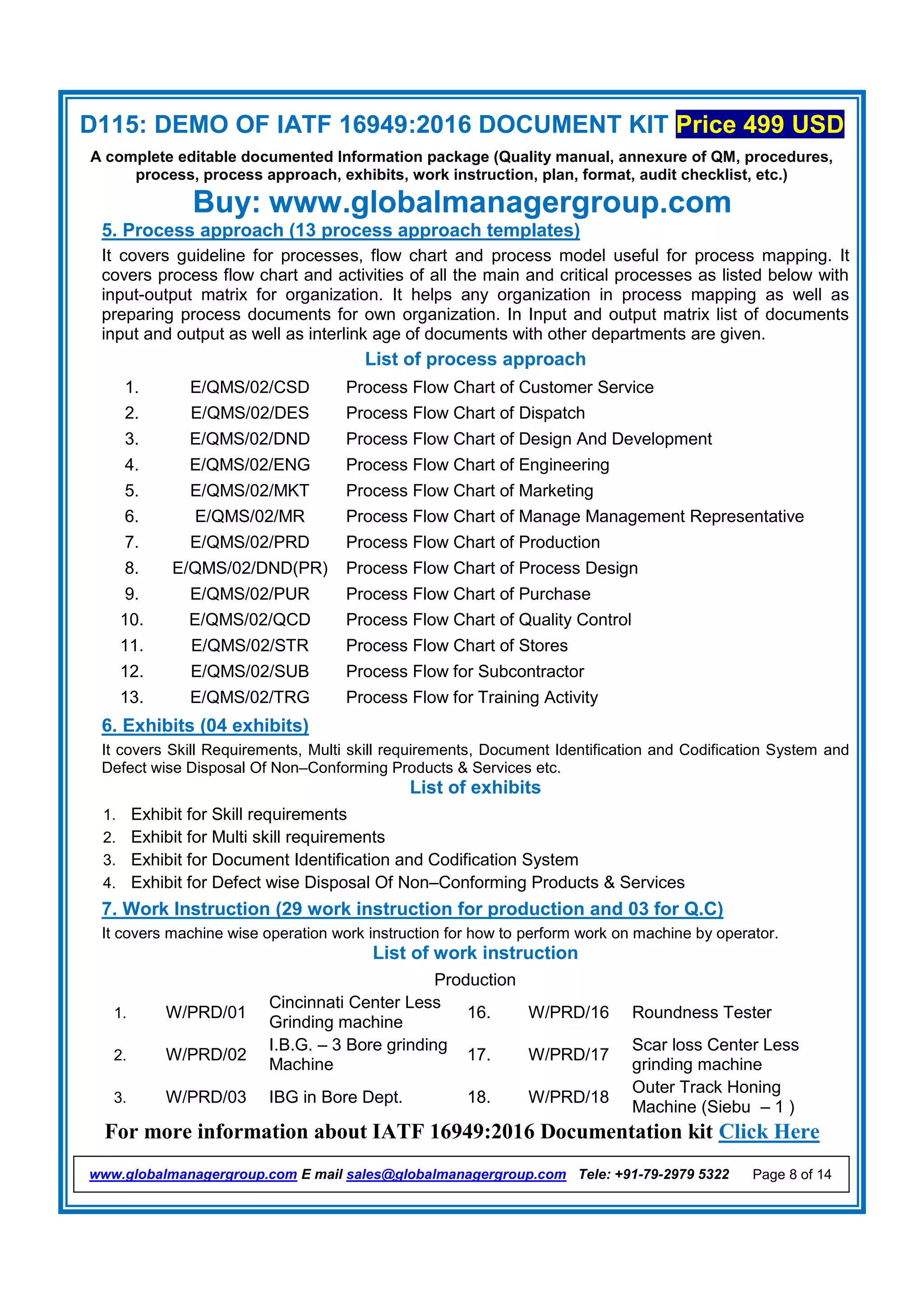 List of mandatory IATF 16949 documents | PDF