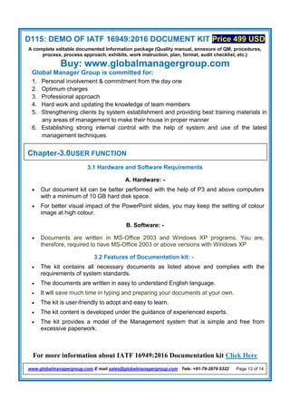 List of mandatory IATF 16949 documents | PDF