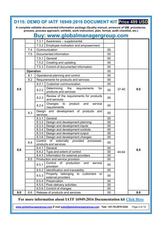 List of mandatory IATF 16949 documents | PDF