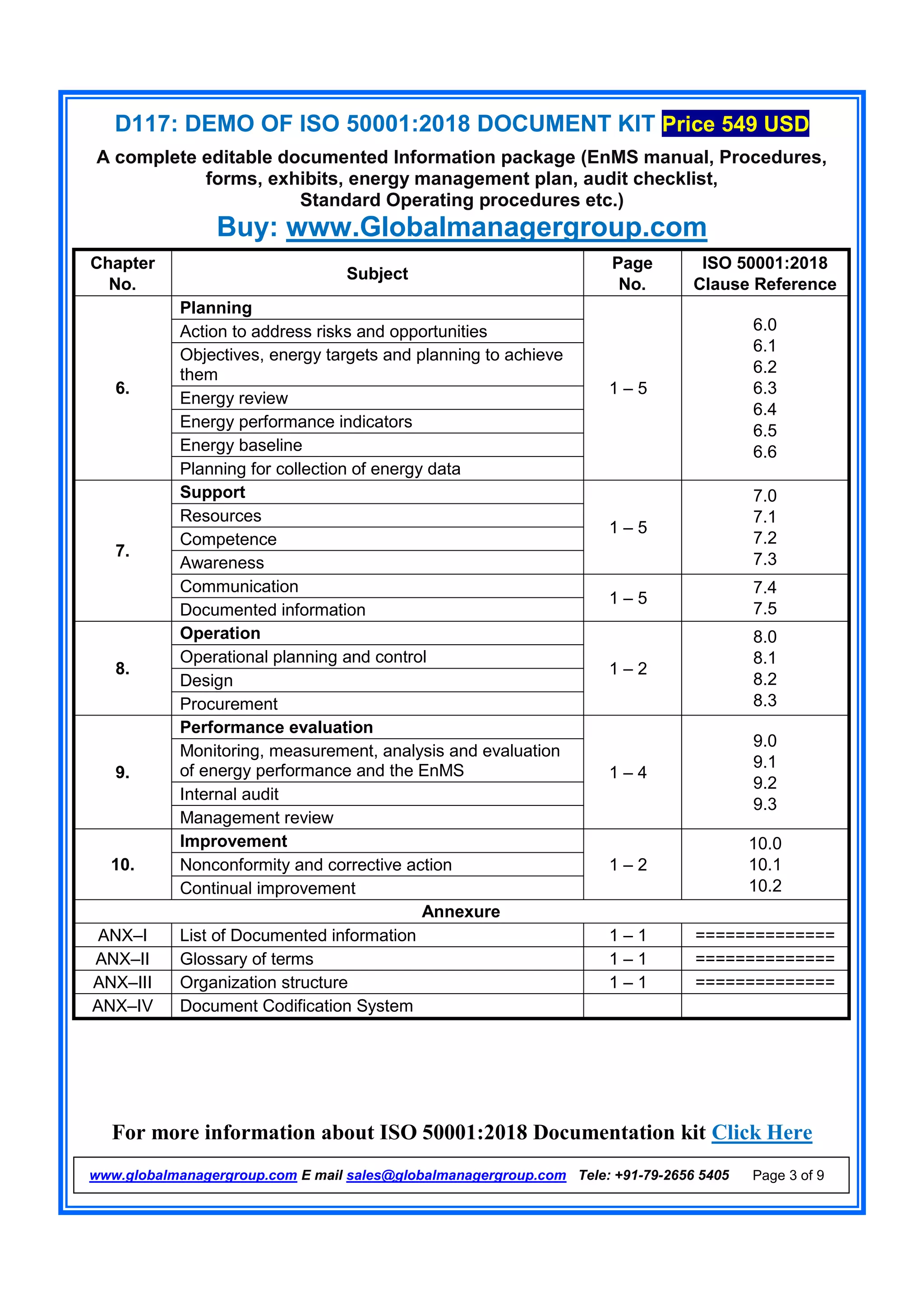 Required ISO 50001-2018 documents for energy management system | PDF
