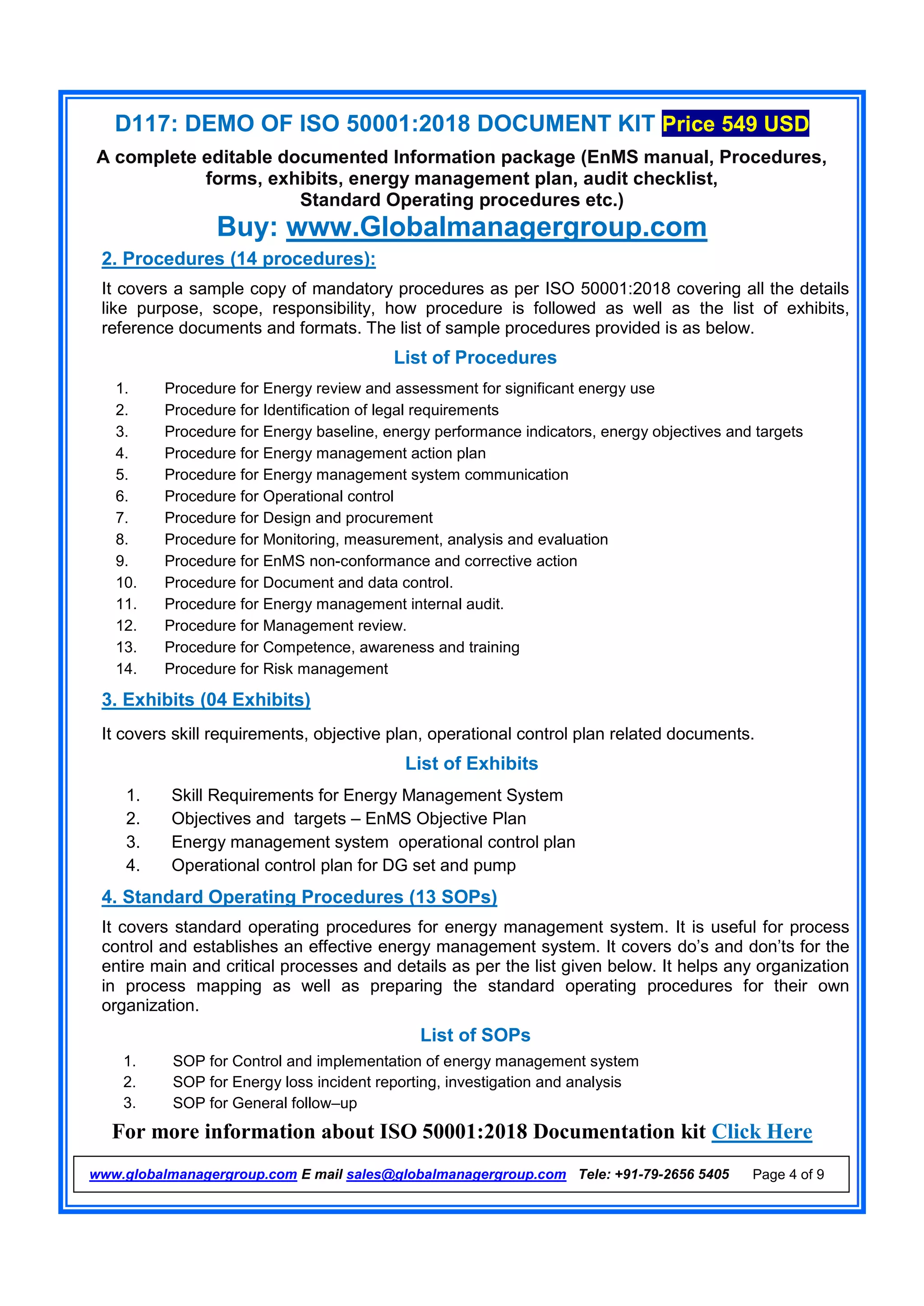 Required ISO 50001-2018 documents for energy management system | PDF