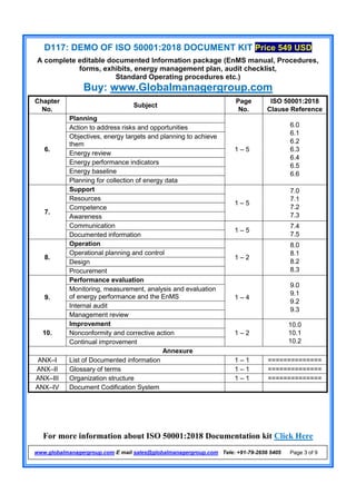 Required ISO 50001-2018 documents for energy management system | PDF