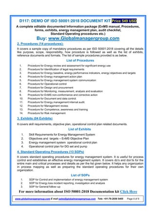 Required ISO 50001-2018 documents for energy management system | PDF