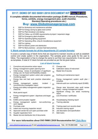 Required ISO 50001-2018 documents for energy management system | PDF
