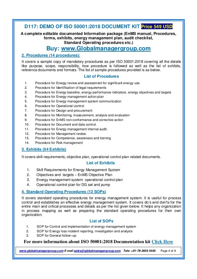 Required ISO 50001-2018 documents for energy management system