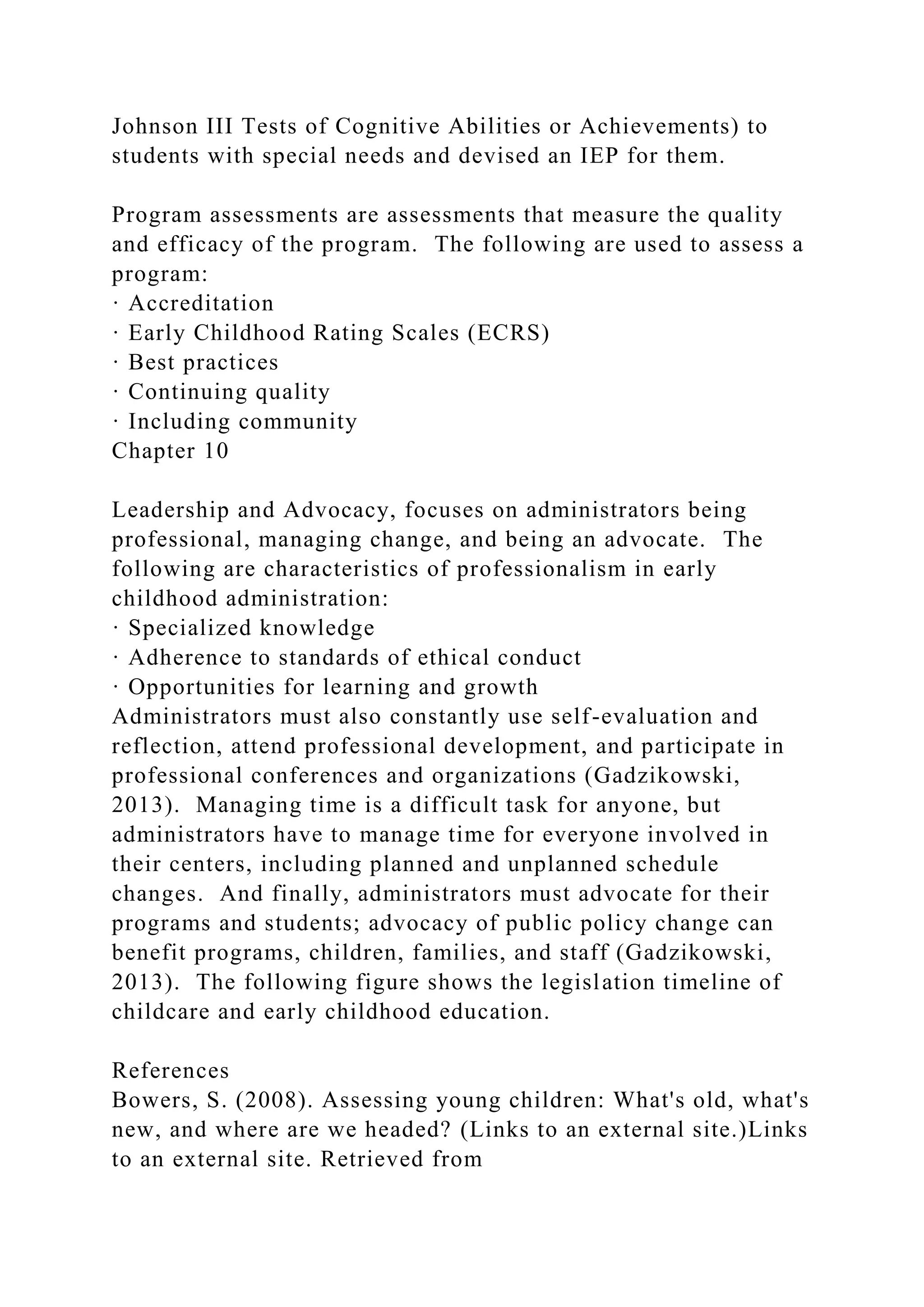 Required TextGadzikowski, A. (2013). Administration of early chi.docx