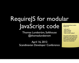 Modular JavaScript with RequireJS | PPT