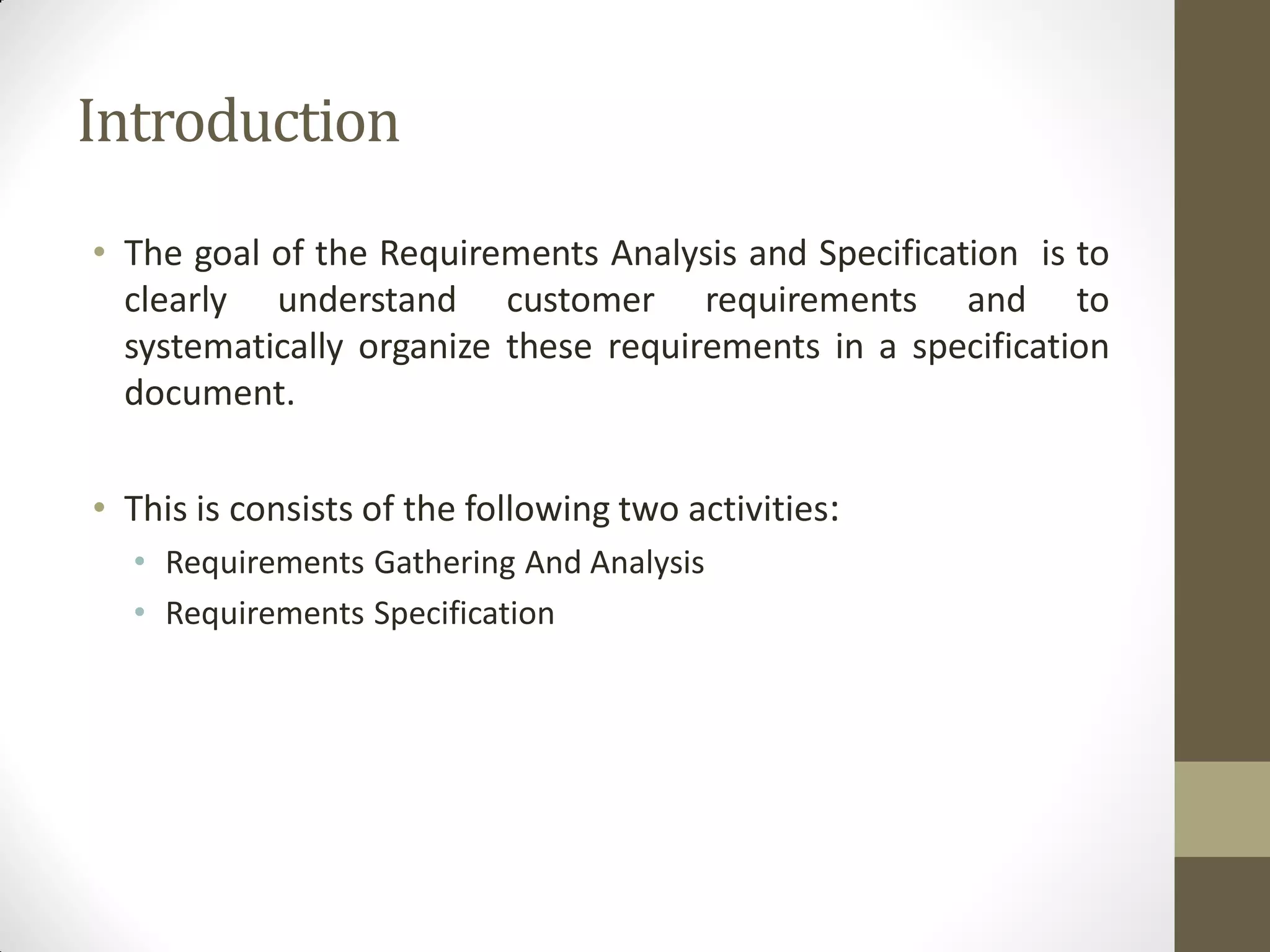 Requirement analysis and specification | PDF