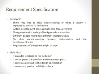 Requirement analysis and specification | PDF