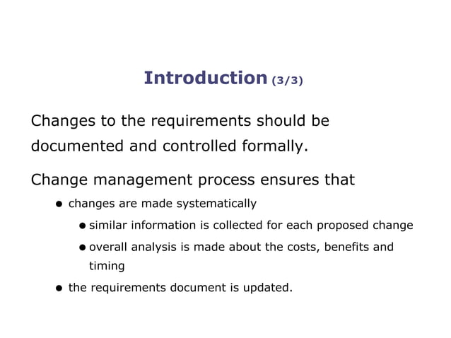 Requirement change management | PPT | Technology & Computing