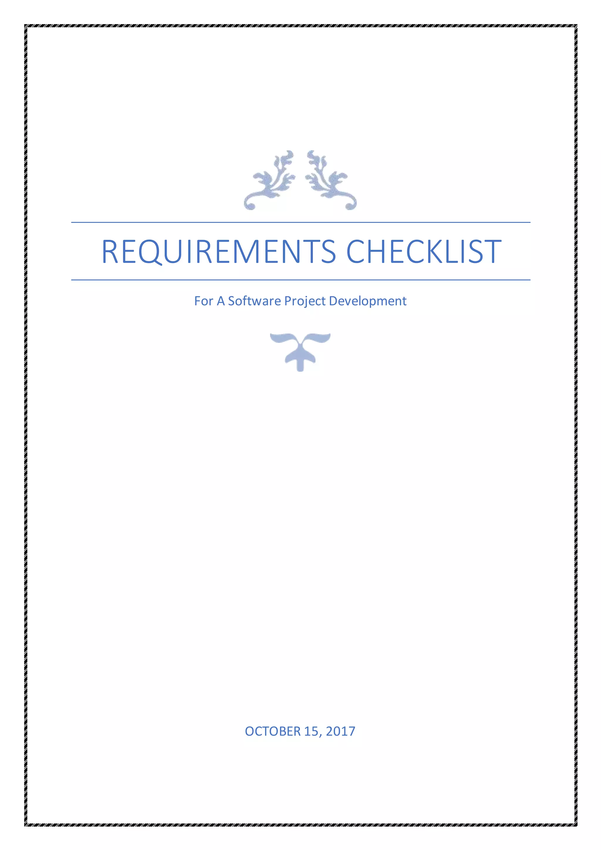 Requirement checklist | DOCX