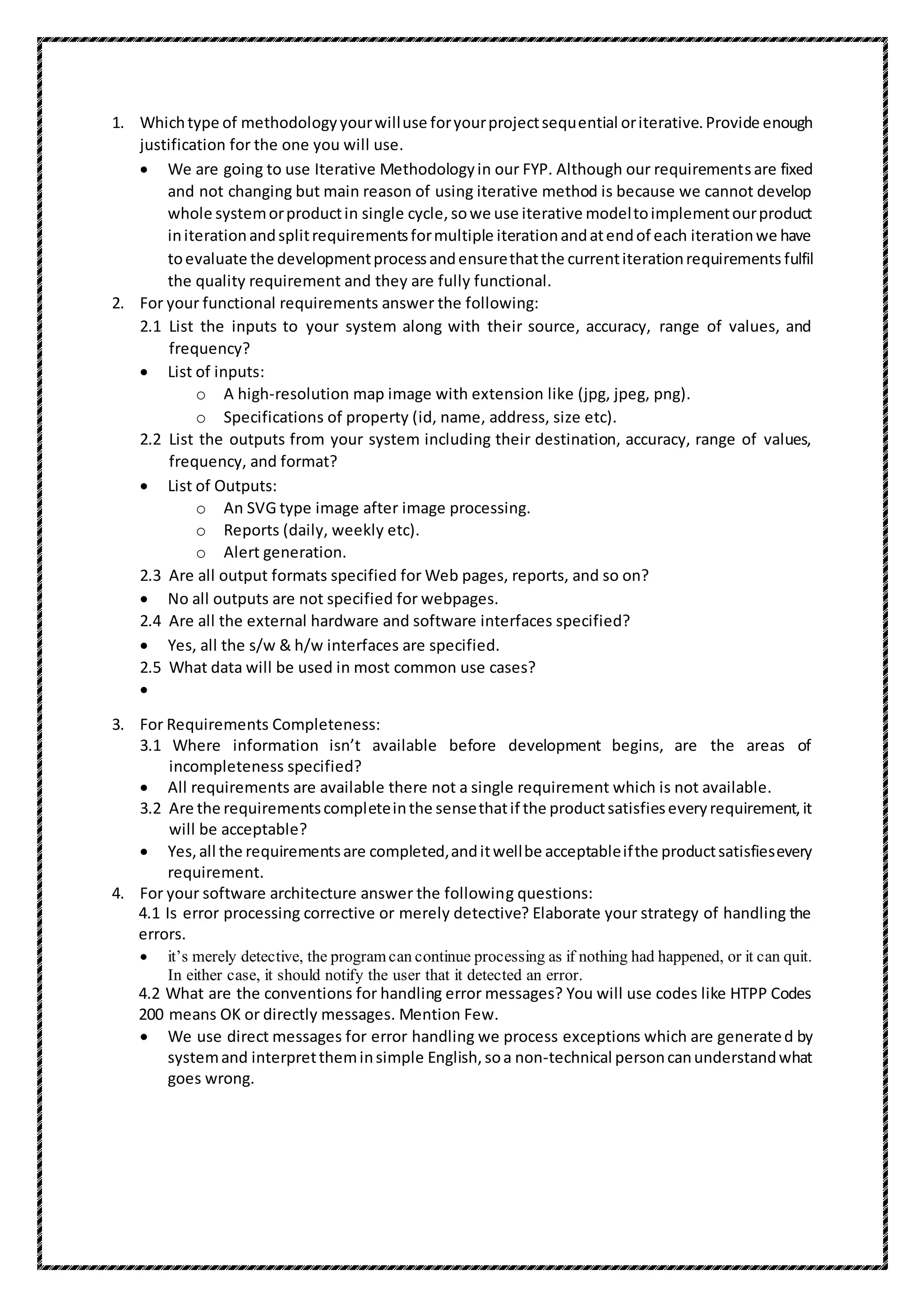 Requirement checklist | DOCX