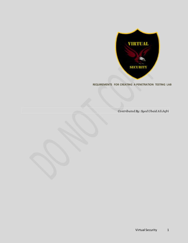 Requirement For Creating A Penetration Testing Lab Docx Operating