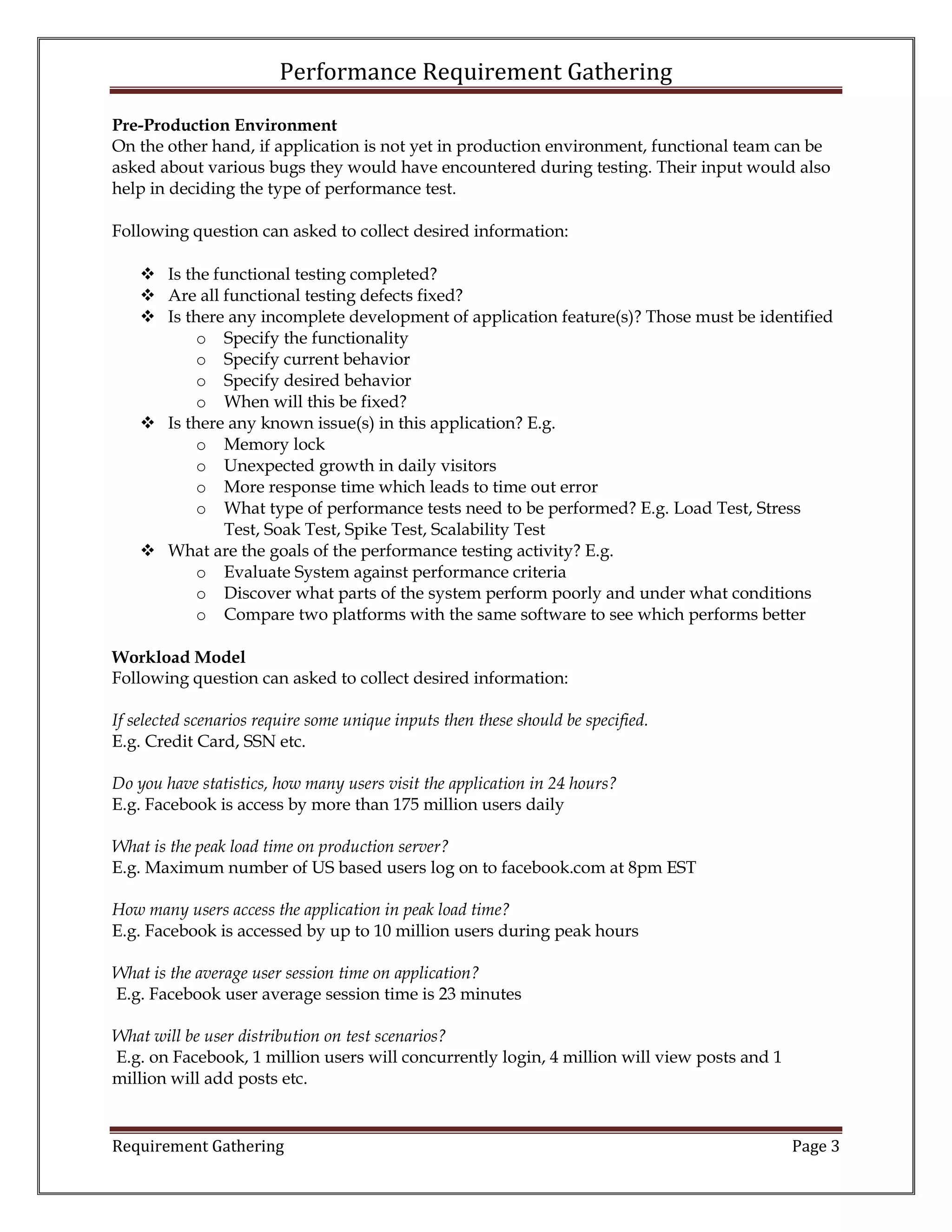 Performance Requirement Gathering | PDF | Computer Software and ...