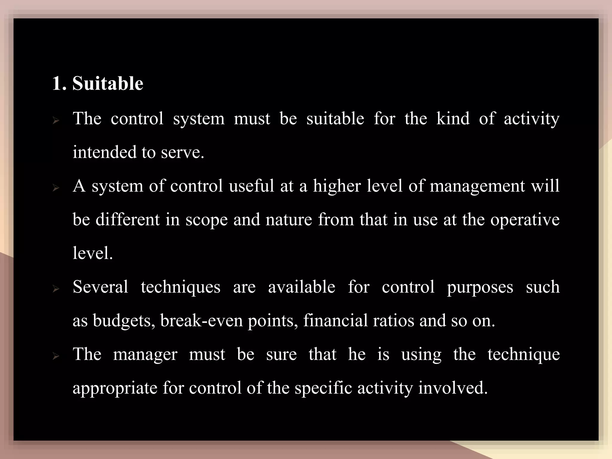 Requirement of effective control system | PPTX