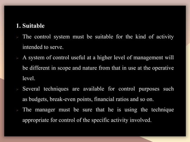 Requirement of effective control system | PPTX