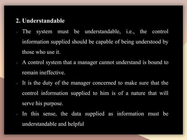 Requirement of effective control system | PPTX