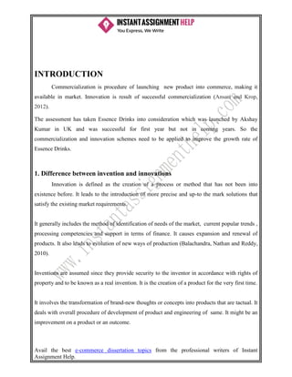 Requirement of innovation and commercialization | PDF