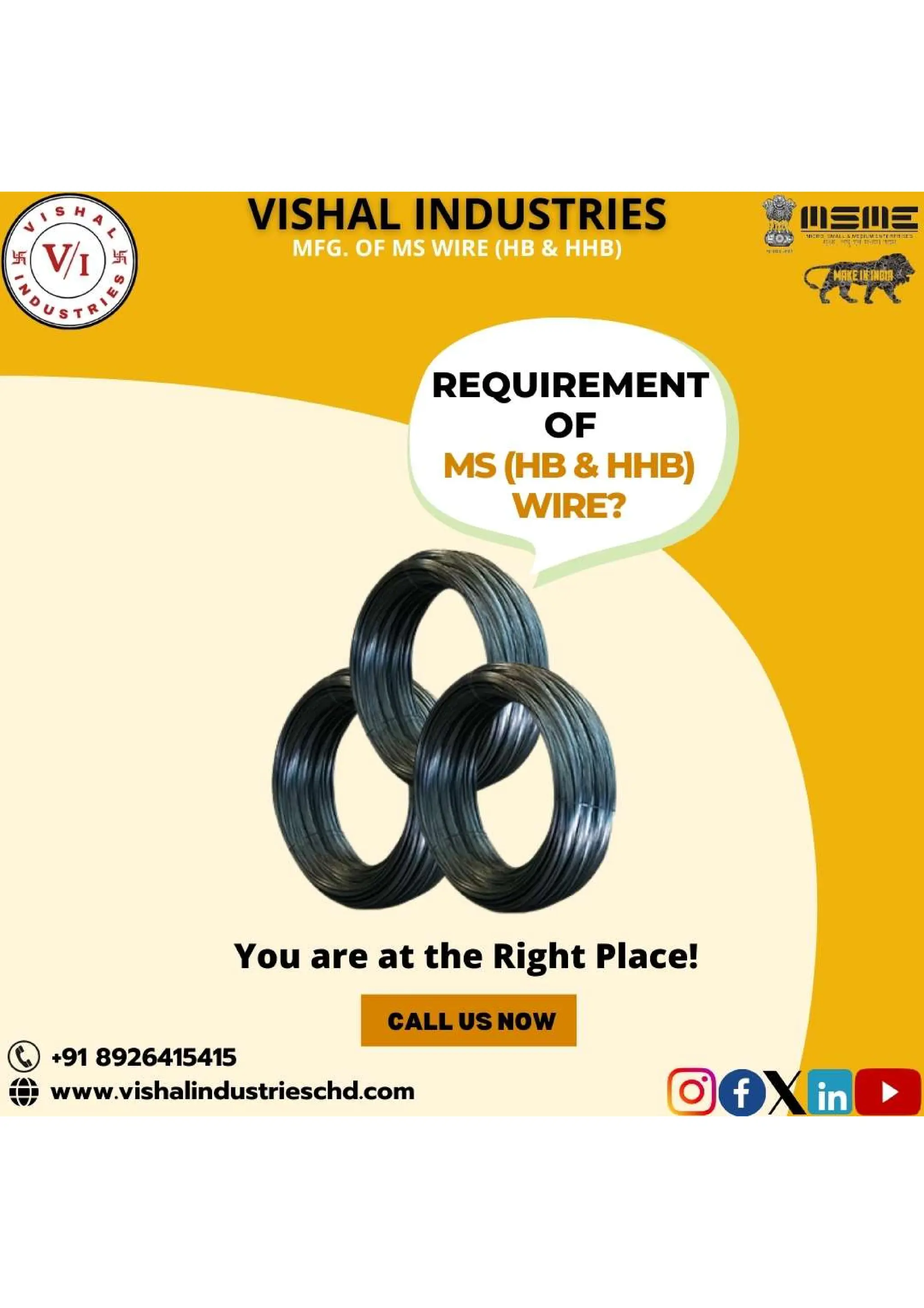 MS Wire (HB & HHB), Annealed Wire, and Boron Steel Wire by Vishal ...
