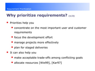 Requirement prioritization | PPT