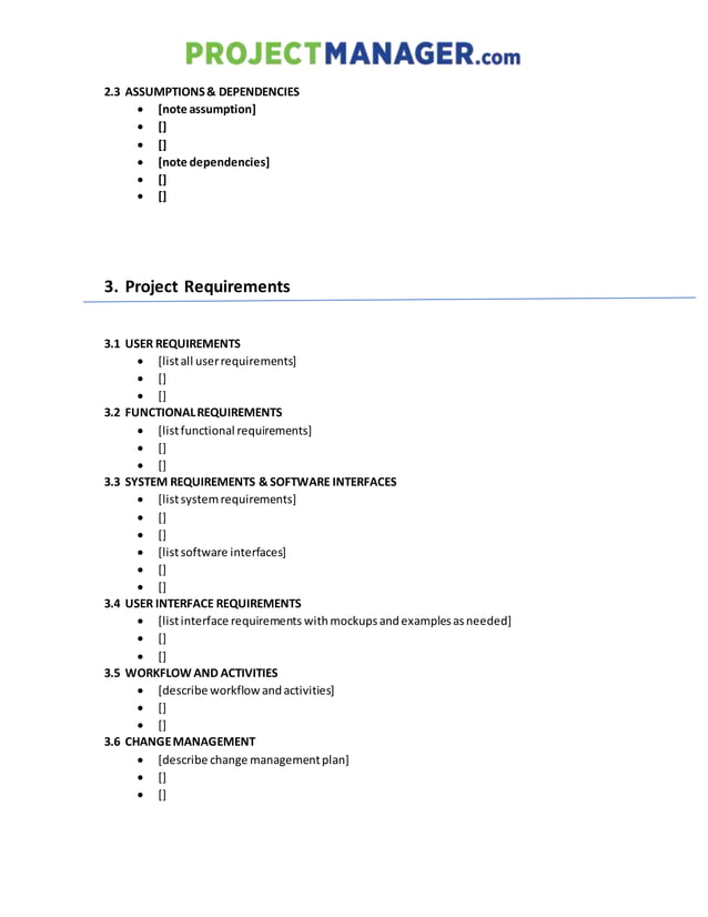 Requirements Gathering-template-project Manager-fd-cm | Pdf
