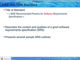 Requirements documentation standards ieee830 | PPT