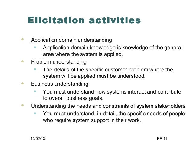 Requirements elicitation Requirements elicitation