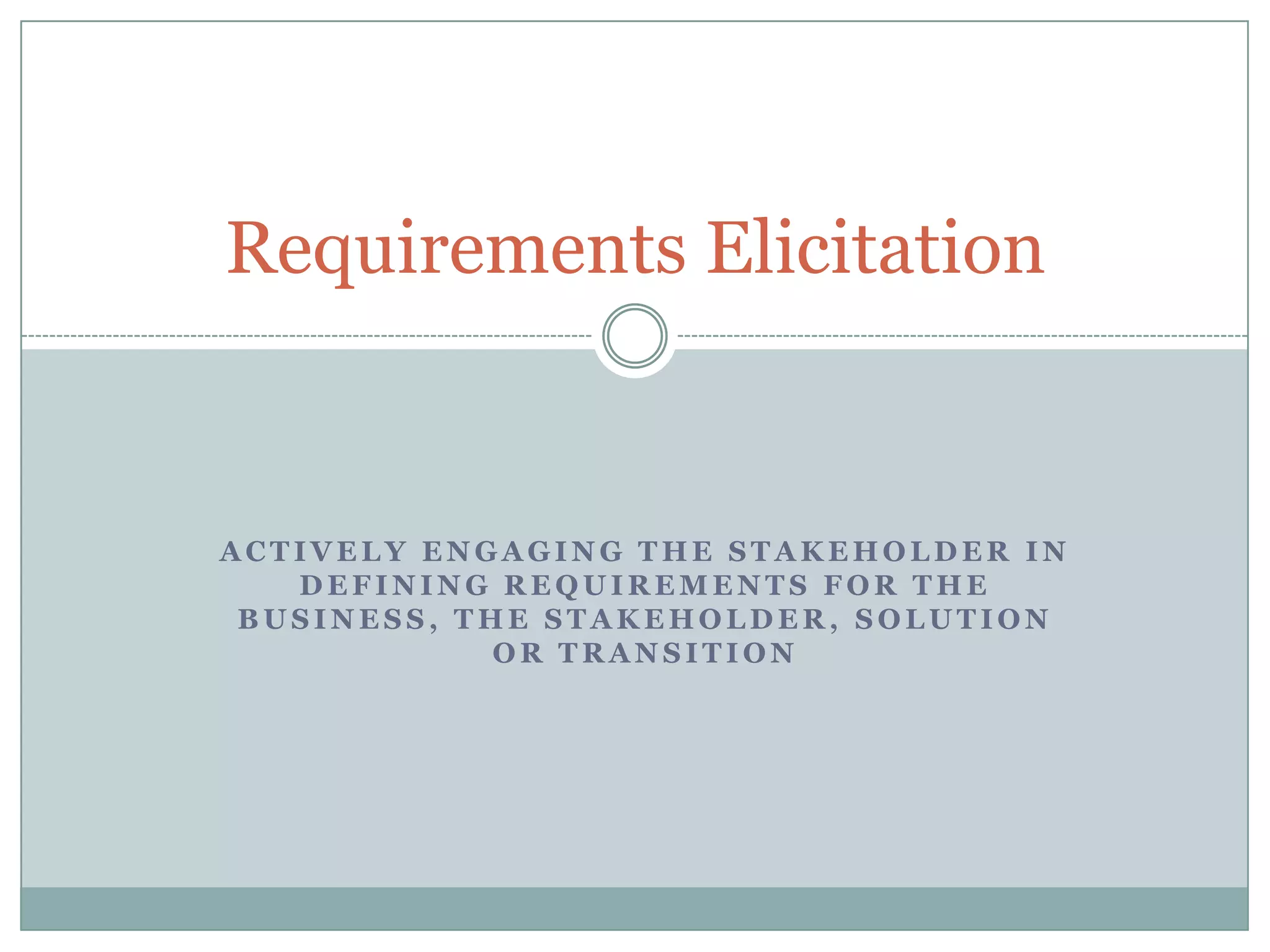Requirements Elicitation | PPTX