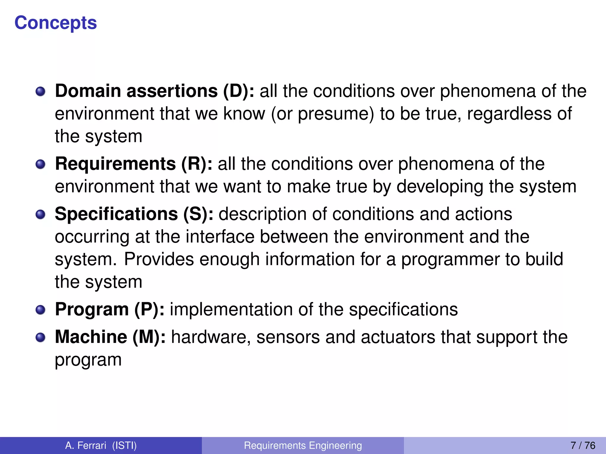 Requirements Engineering: focus on Natural Language Processing, Lecture ...
