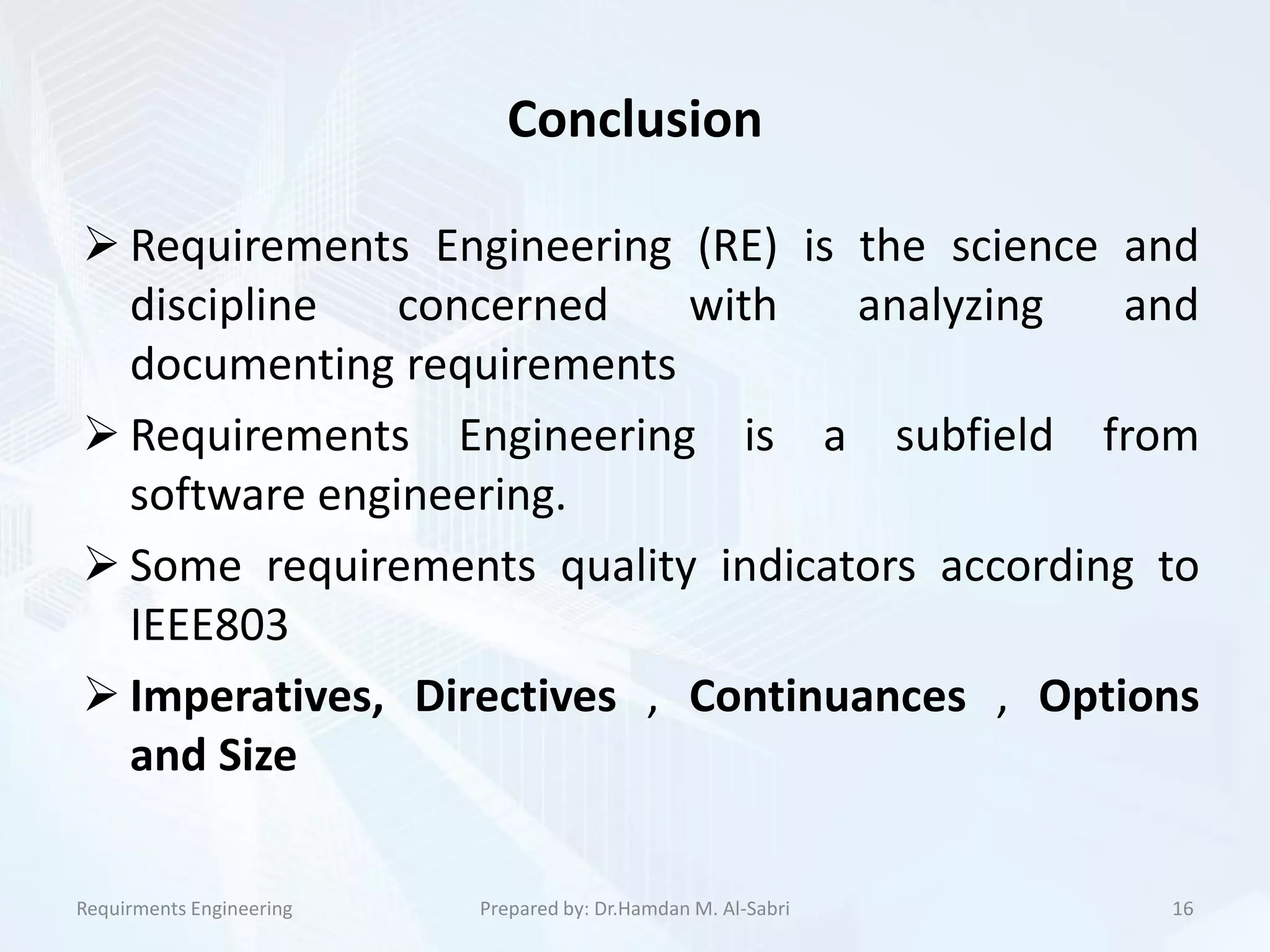 Requirements engineering as a structured process | PDF
