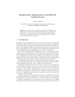 Requirements engineering in the rational uniﬁed process | PDF
