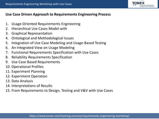Requirements Engineering Workshop with Use Cases | PPT