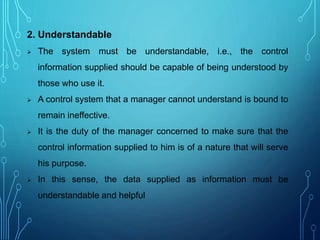 Requirements for a effective control system | PPTX