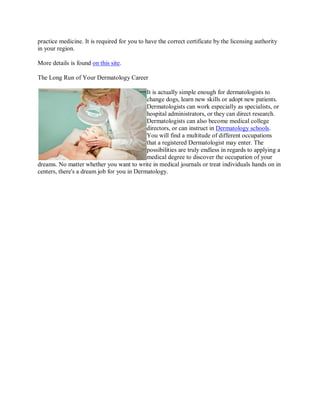 Requirements for becoming a dermatologist | PDF