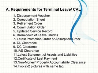 Requirements for cal, lump sum and pension | PPTX