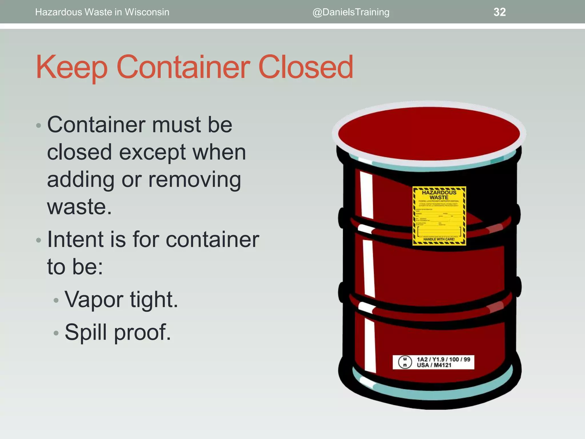 Requirements for Hazardous Waste Generators in Wisconsin | PPTX