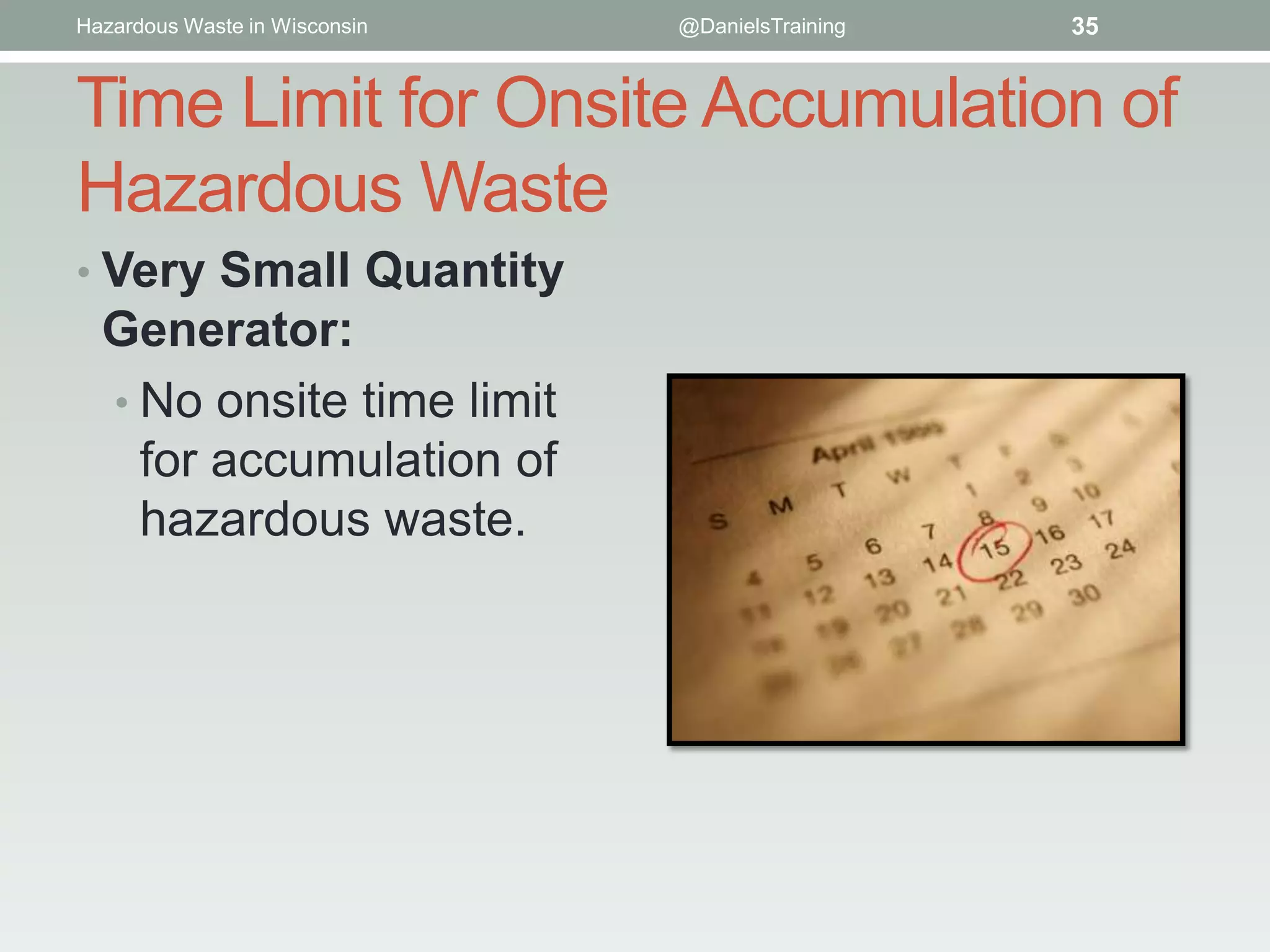Requirements for Hazardous Waste Generators in Wisconsin | PPTX
