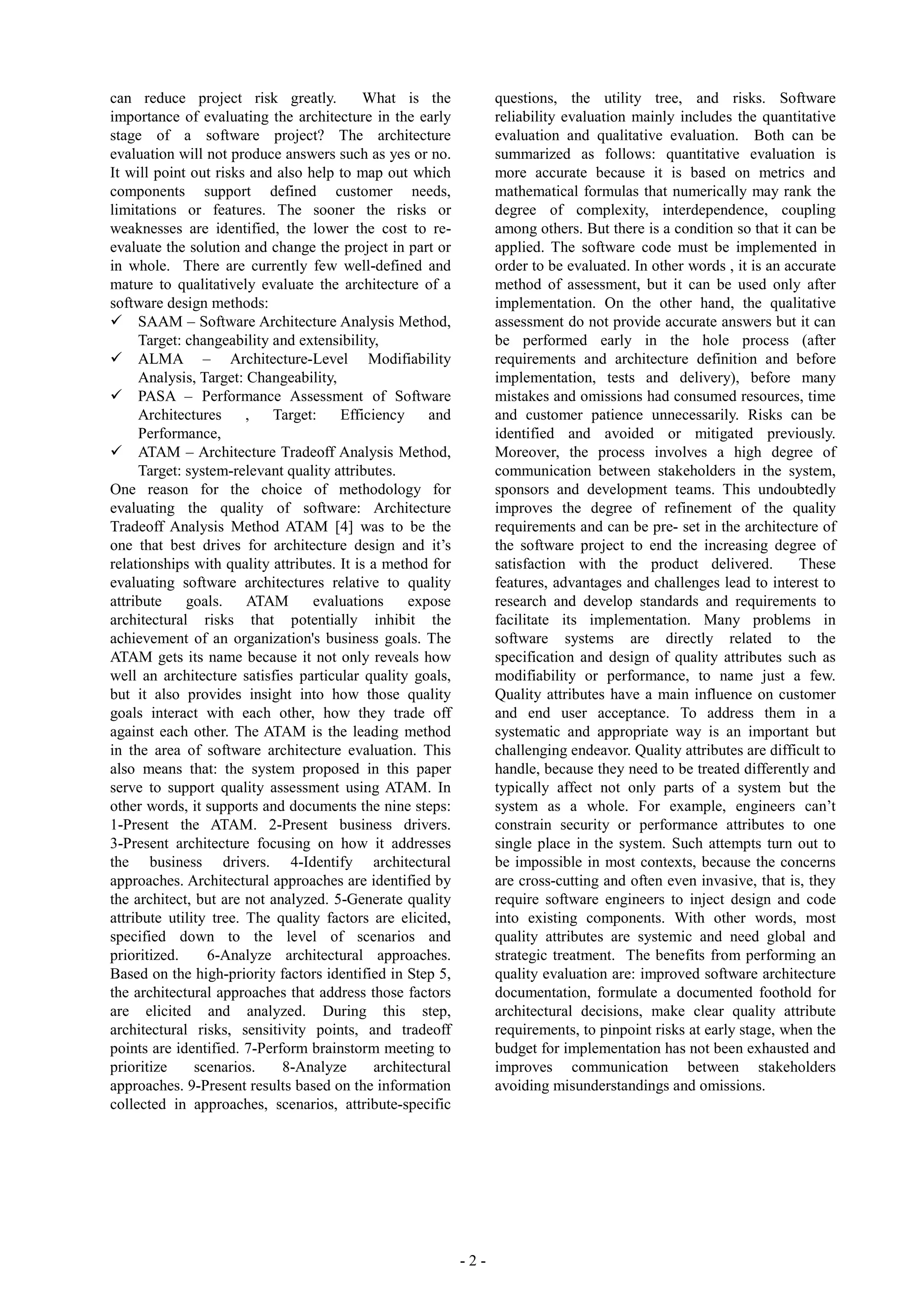 Requirements for quality evaluation of software architecture | PDF | Computer Software and ...