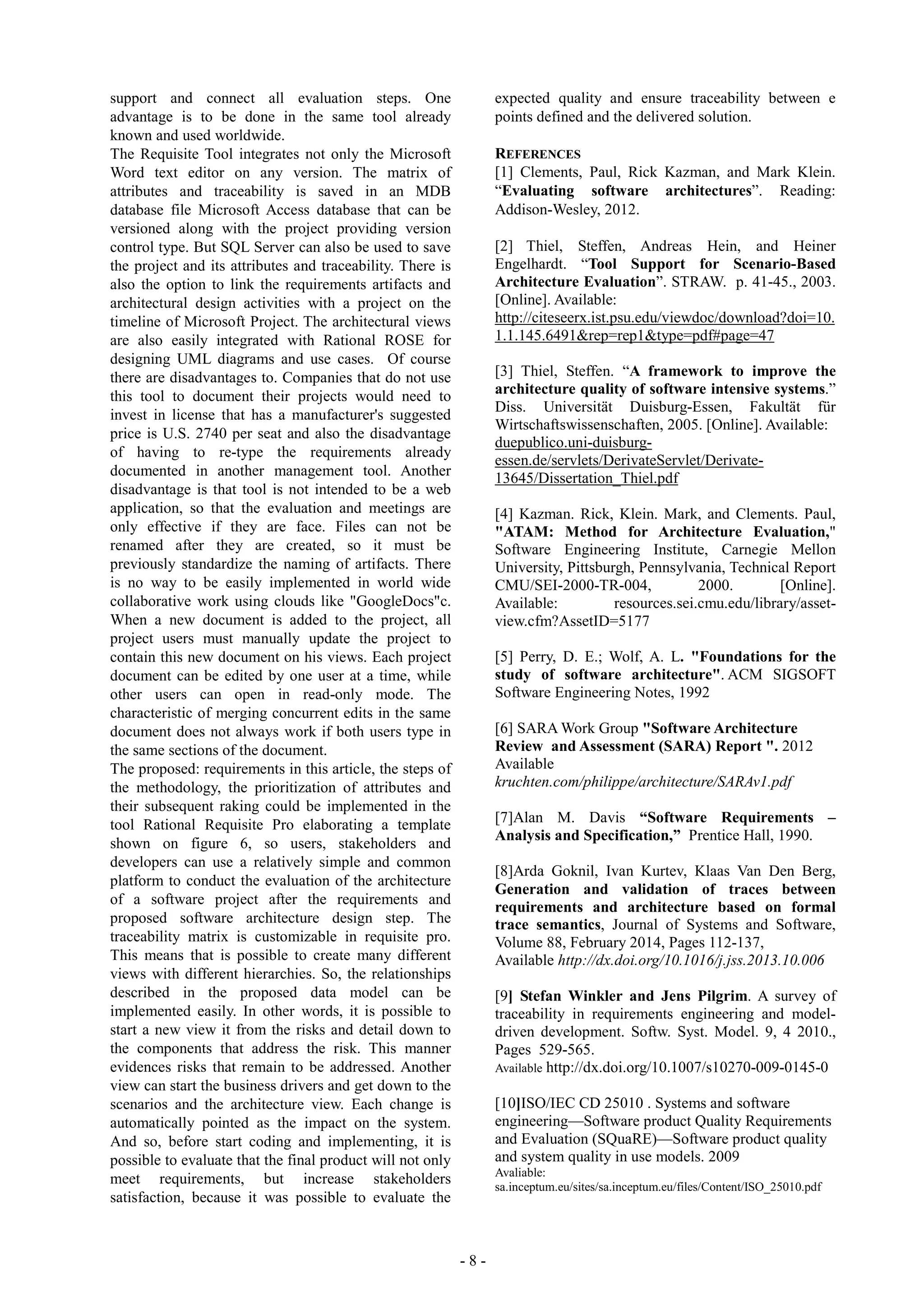 Requirements for quality evaluation of software architecture | PDF | Computer Software and ...