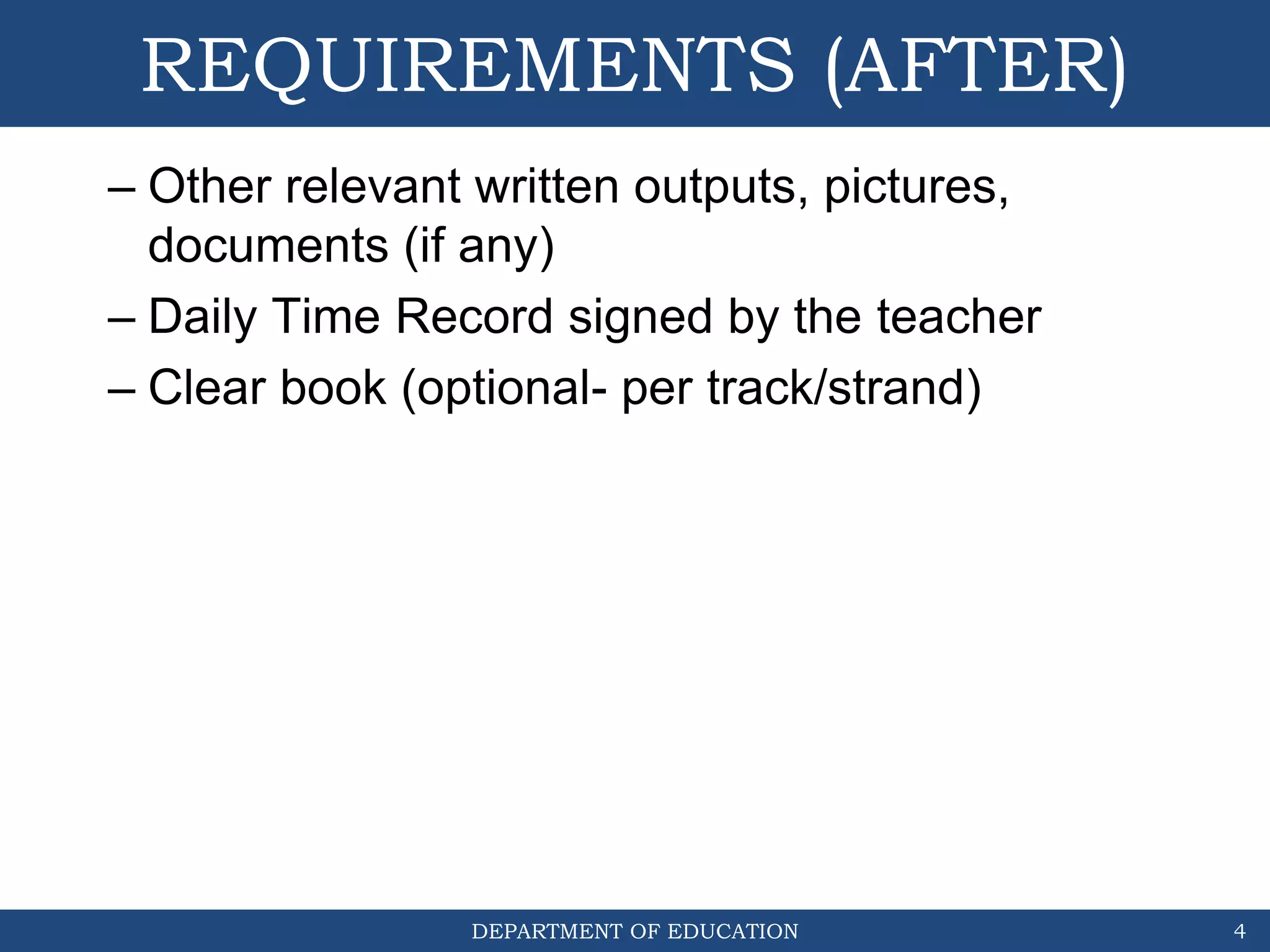 REQUIREMENTS FOR work immersion ppt.ppt