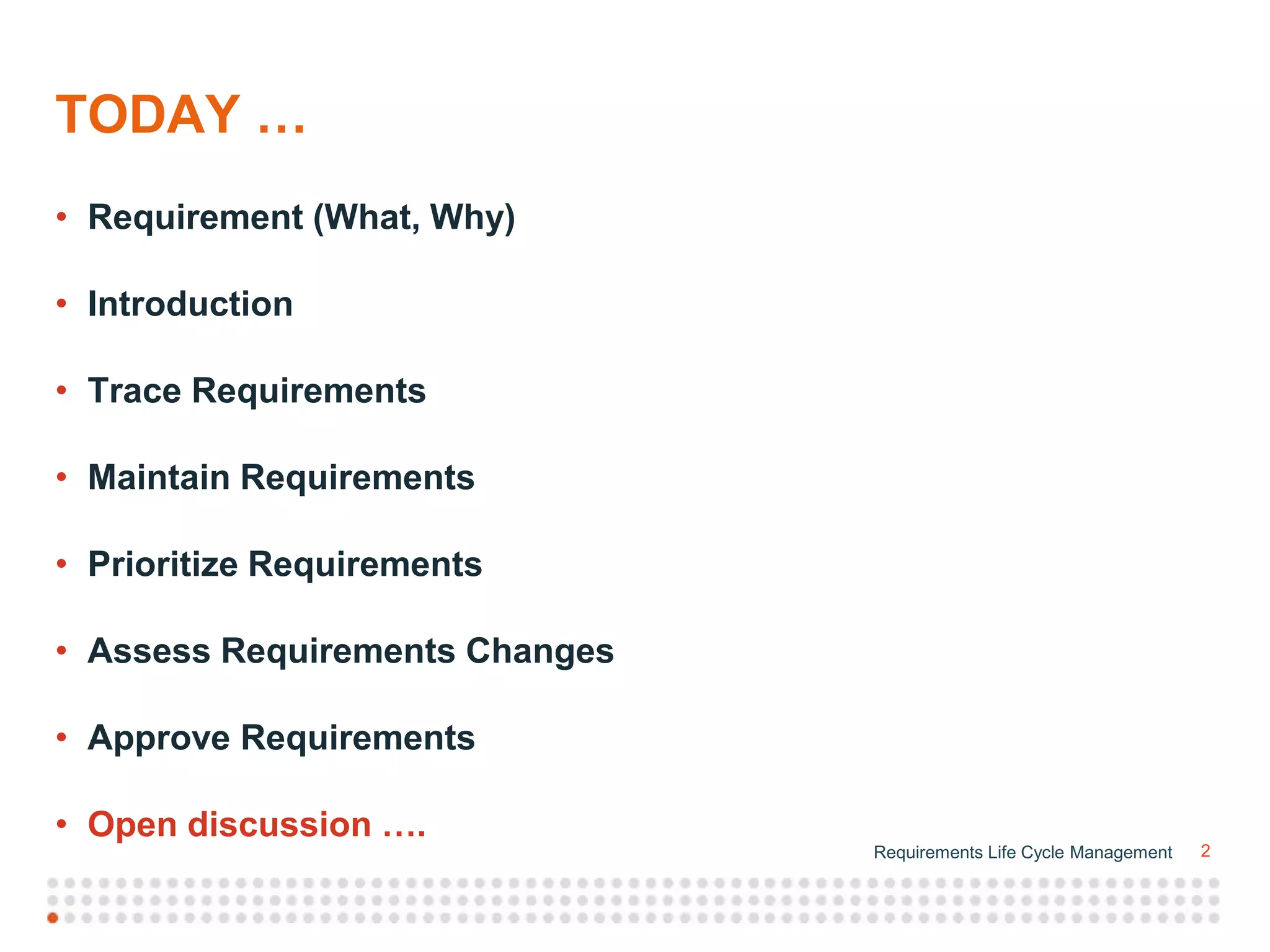 Requirements lifecycle management | PPTX
