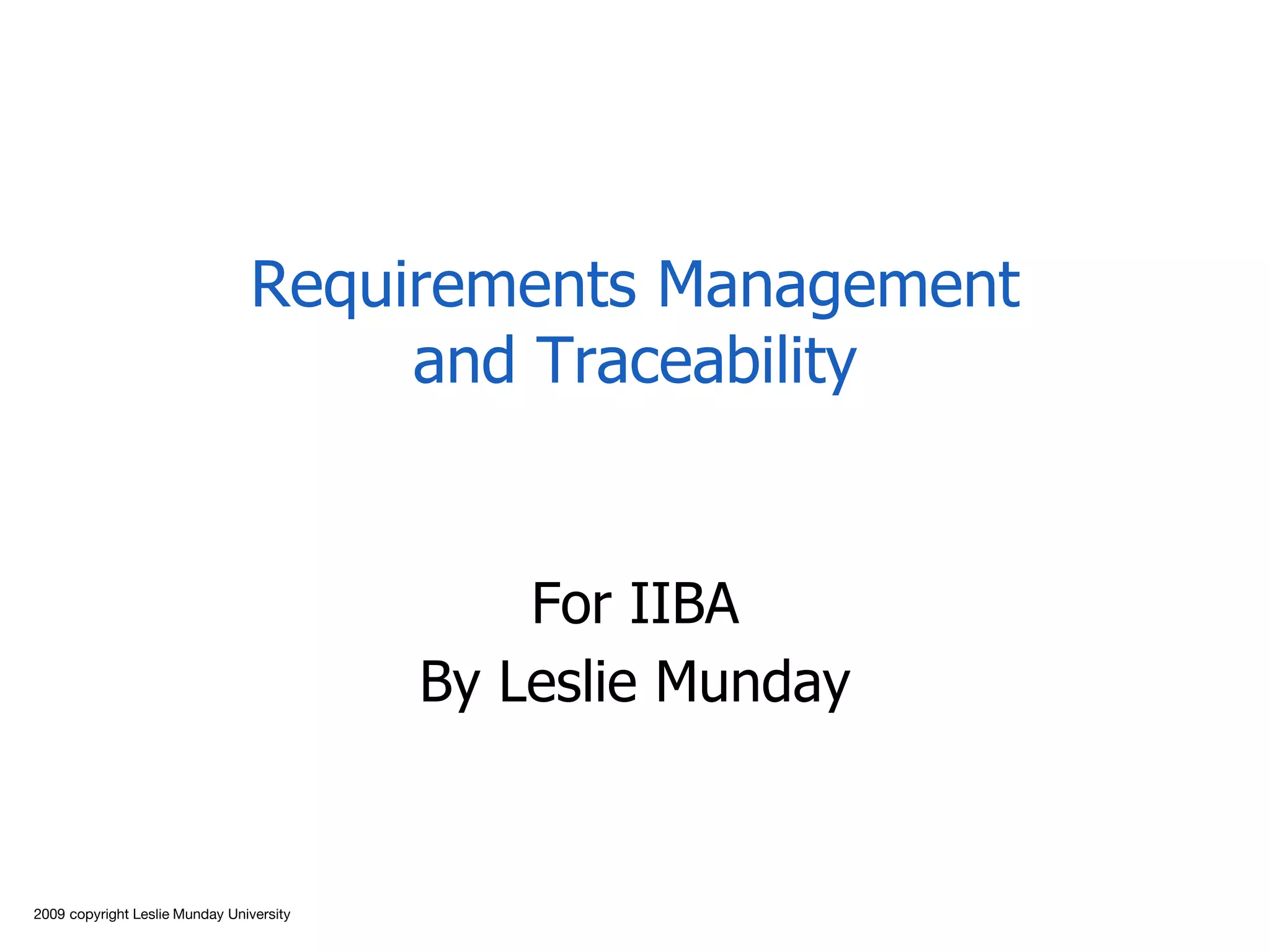 Requirements management and traceability for IIBA | PPTX